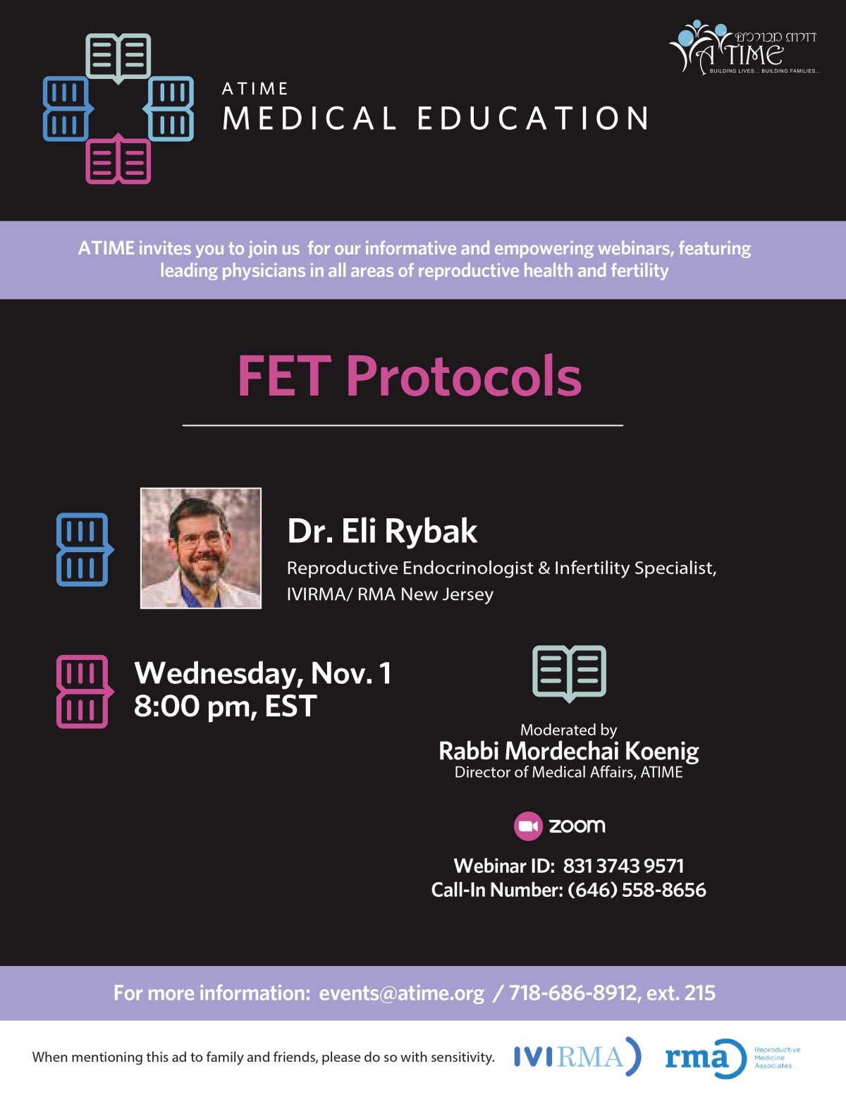 ATIME Medical Education: FET Protocols, Featuring Dr. Eli Rybak – ATime