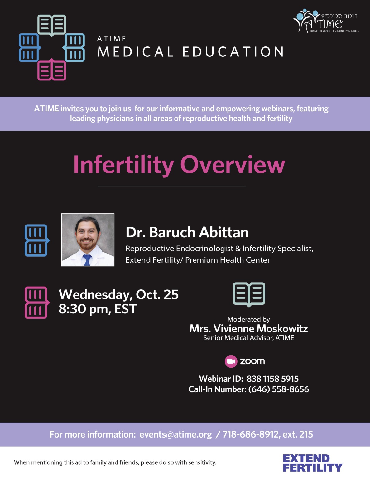 ATIME Medical Education: Infertility Overview (Zoom & Phone Option) – ATime